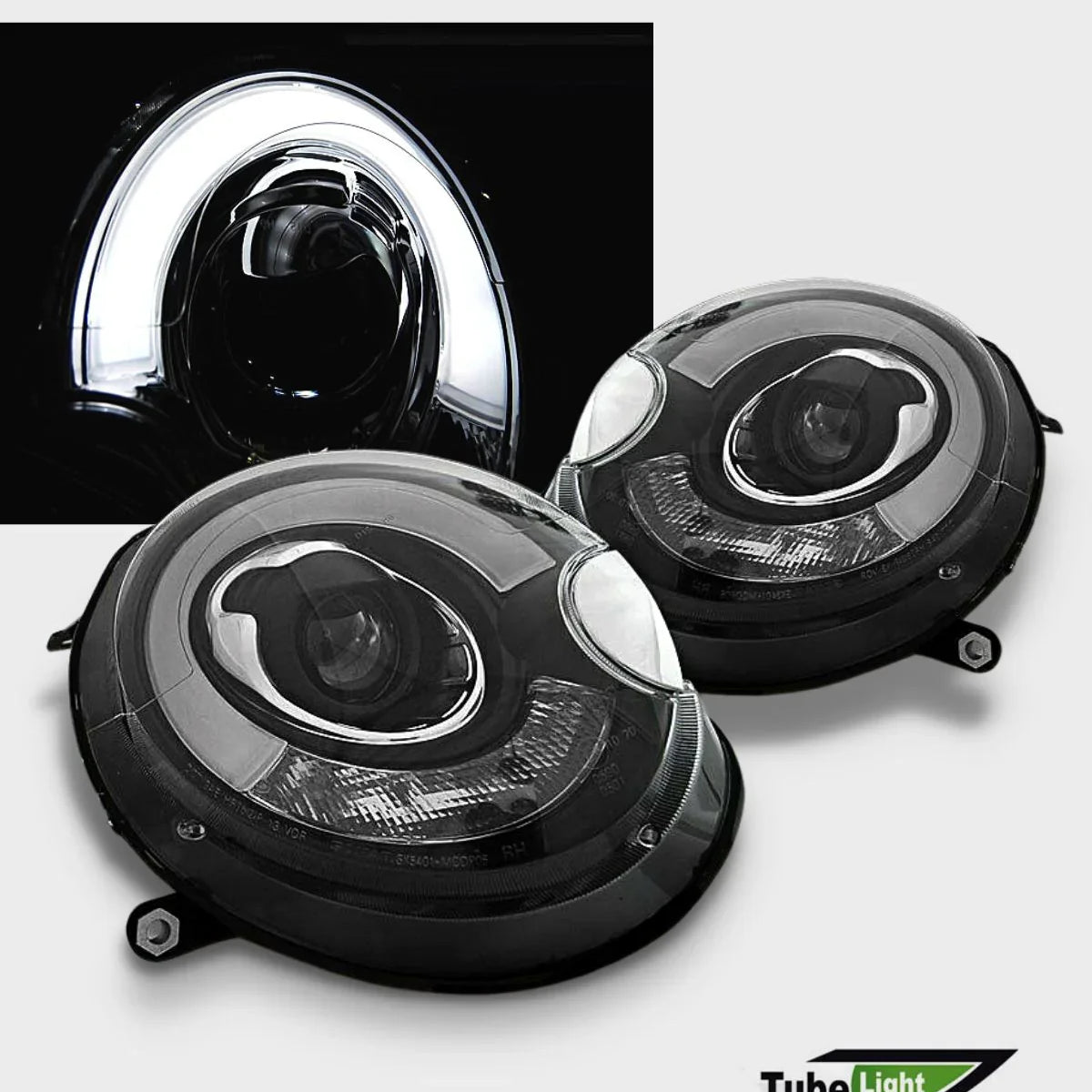 Mini R56 R57 2006-2014 Fari Anteriori Luci Diurne LED Nero – autorivallo